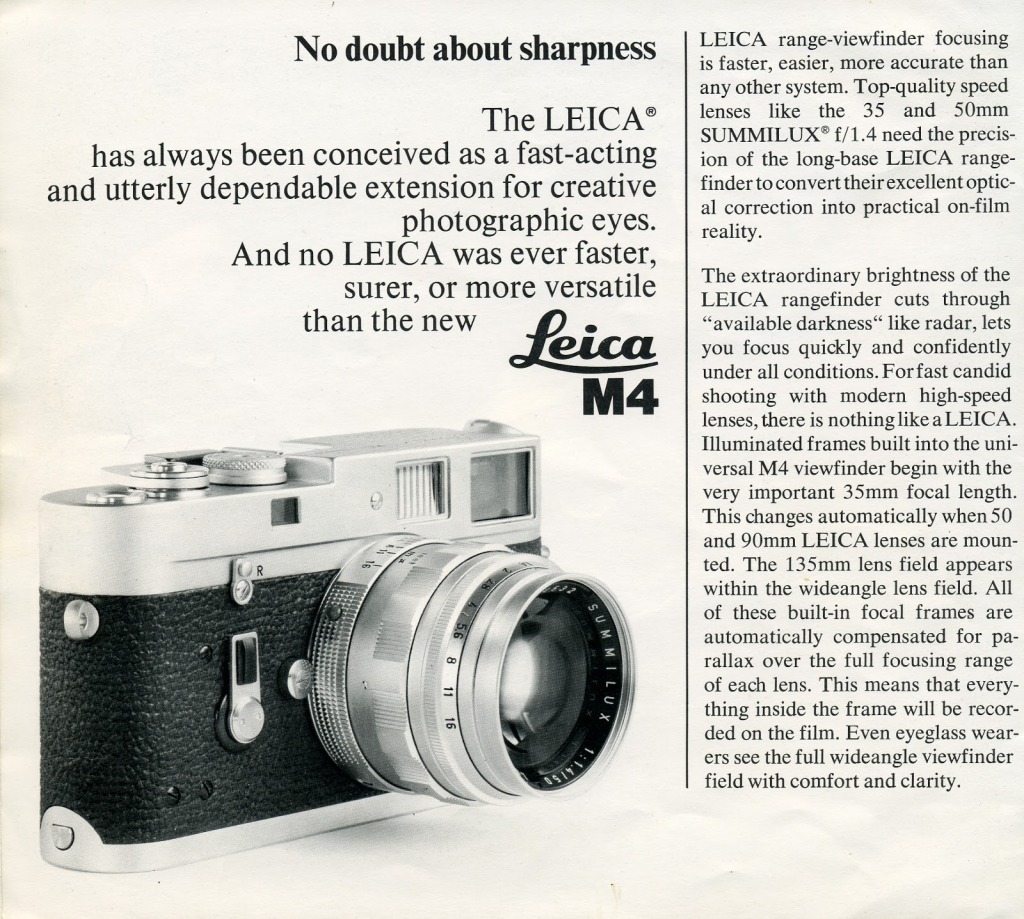 The Leica M4 System, 1971 | Leicaphilia
